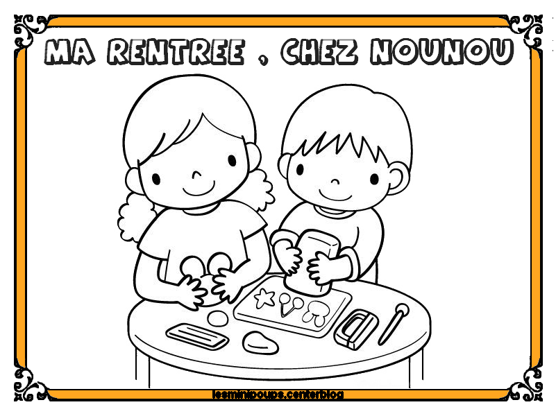 Coloriage : c 'est la rentrée chez nounou